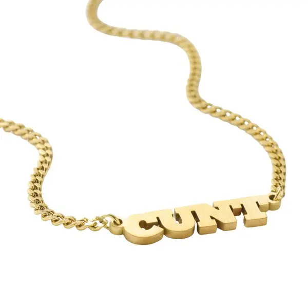 HOOPS + CHAINS LDN C Word Chain Necklace - Gold