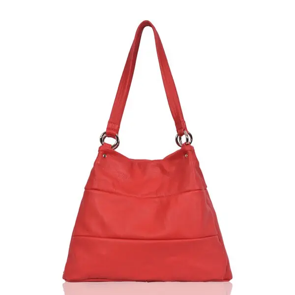 OWEN BARRY Leather Shoulder Tote - Red