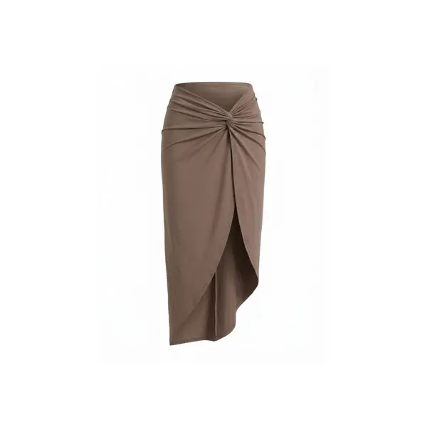 VERONI SWIM Gaia Sarong Skirt - Brown