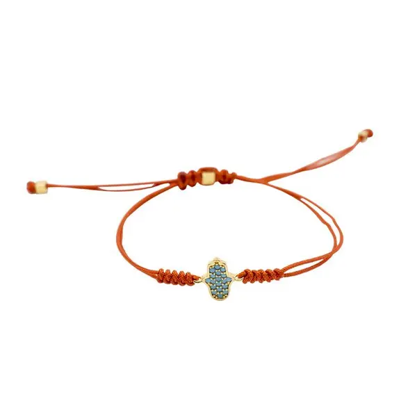 ATELIER PETITES PIERRES Hand Of Fatima Bracelet - Gold/red/blue