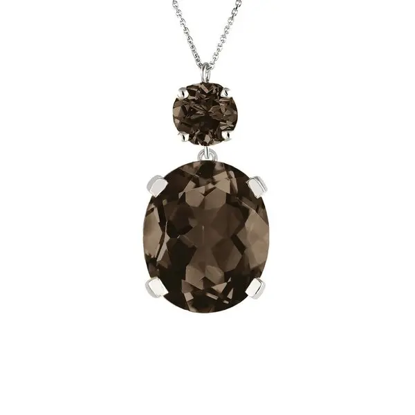 AUGUSTINE JEWELS Smoky Quartz Drop Necklace - Brown