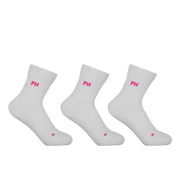 PEPER HAROW - MADE IN ENGLAND Three Pack Quarter Recycled Sport Socks - White