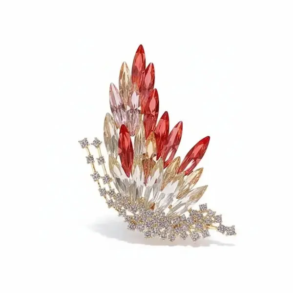 ANGEL BAROCCO Butterfly Zircon Brooch - Red