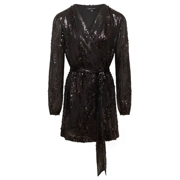 URBAN TOUCH Sequin Embellished Wrap Dress
