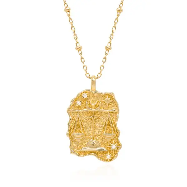 LUNA CHARLES Solara Zodiac Libra Necklace - Gold