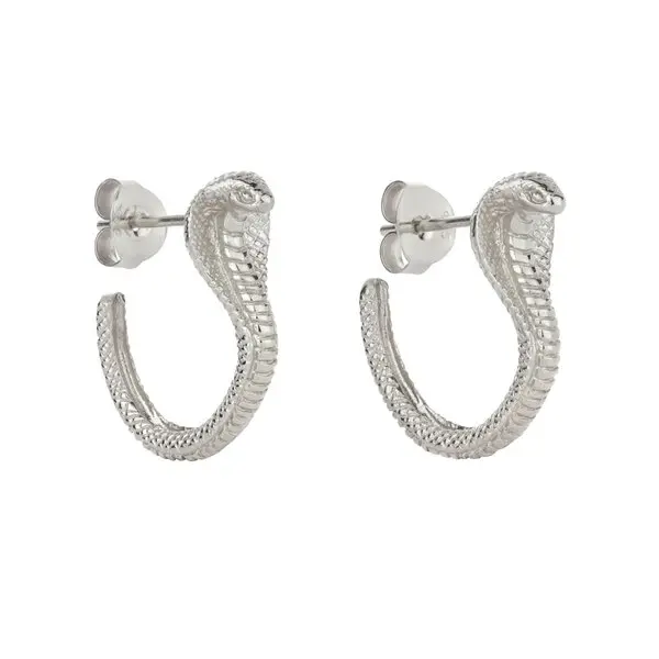 Zoë & Morgan Cobra Hoop Earrings - Silver