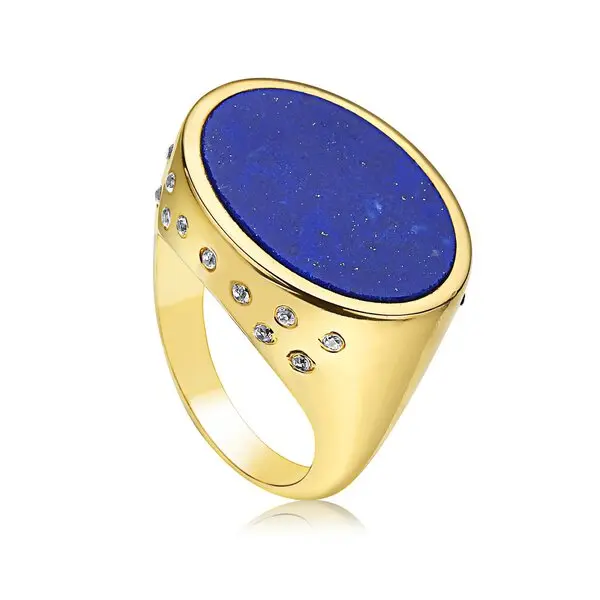 PREETI SANDHU Ayla Signet Ring - Gold/blue