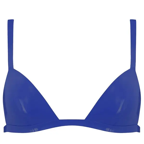 ELISSA POPPY Latex Triangle Bra - Blue
