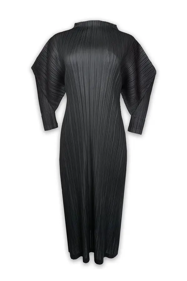 WILD COSMOS Hera Plissé Satin Sculpture Dress