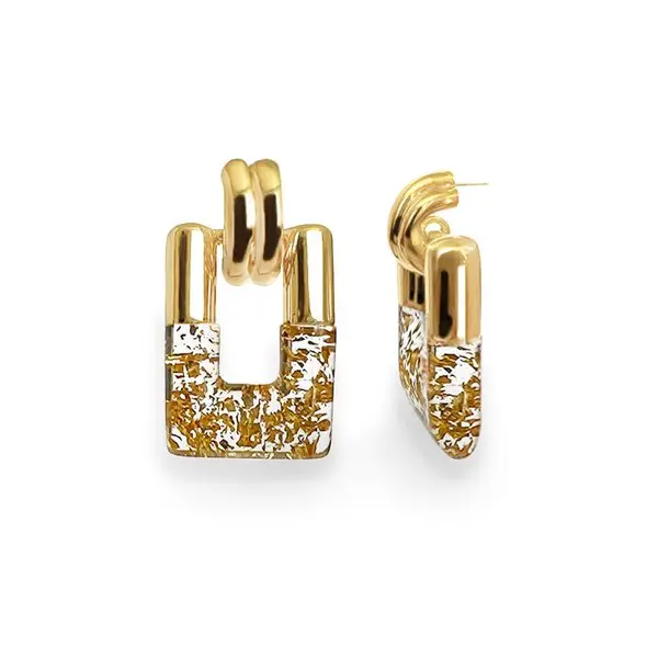 GOLD & HONEY Rectangle Door Knocker Drop Earrings - Gold