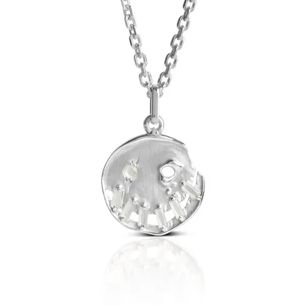 KASUN LONDON Smile! June Mother Of Pearl Necklace - Silver