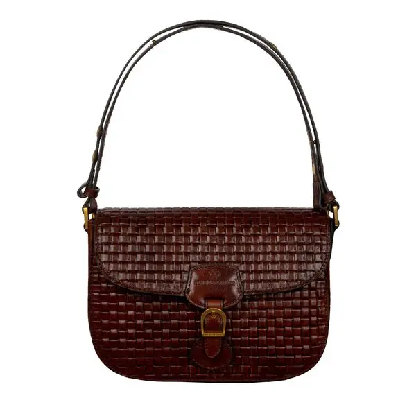TIME RESISTANCE Leather Saddle Bag - Brown