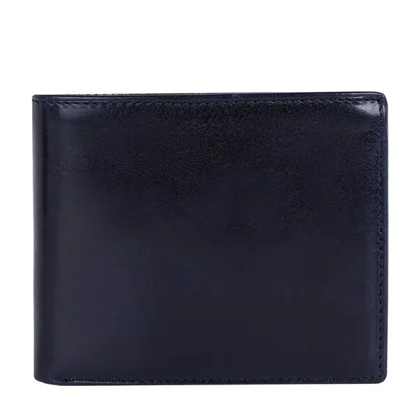 TIME RESISTANCE Leather Bifold Wallet Daniel - Blue