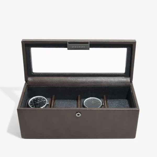 STACKERS Four Piece Watch Box - Brown