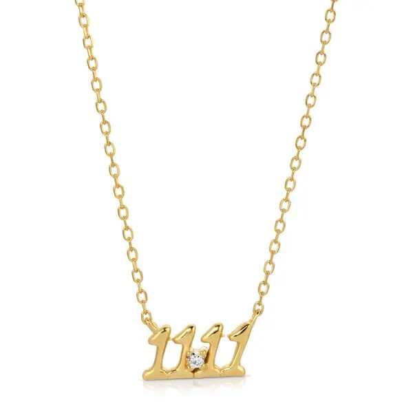 ZEPPLIN THE LABEL Angel Number Pendant Necklace - Gold