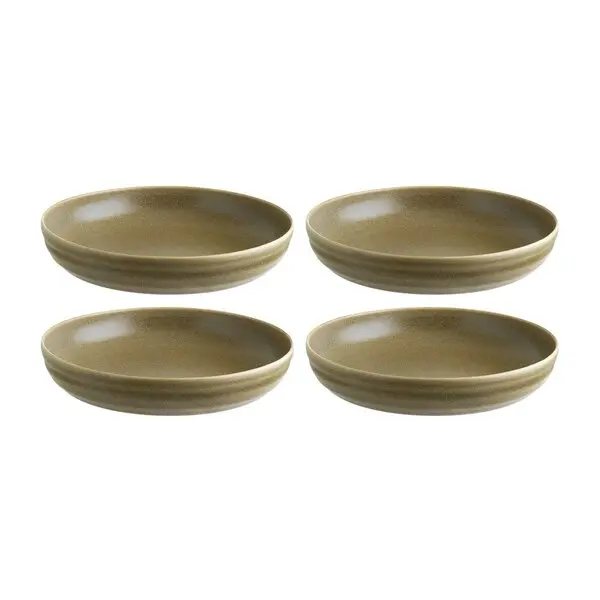 Turgla Home Terra Pott Salad Or Pasta Bowl Round Porcelain Set Of Four - Brown