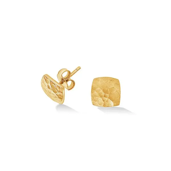 DOWER & HALL Small Flat Square Nomad Stud Earrings - Gold