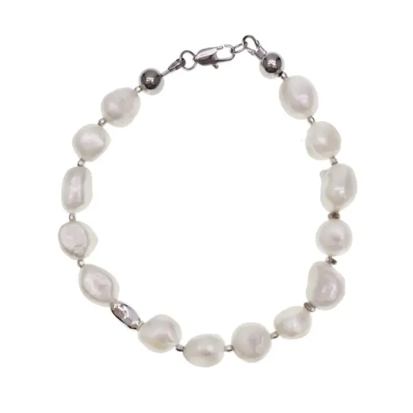 FARRA Freshwater Pearl And Sterling Silver Bracelet - White
