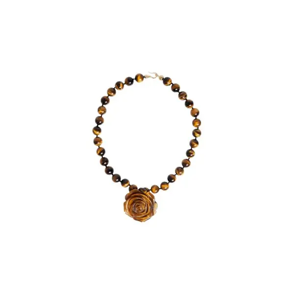 A'MISS Amber Rose Tiger's Eye Necklace - Brown