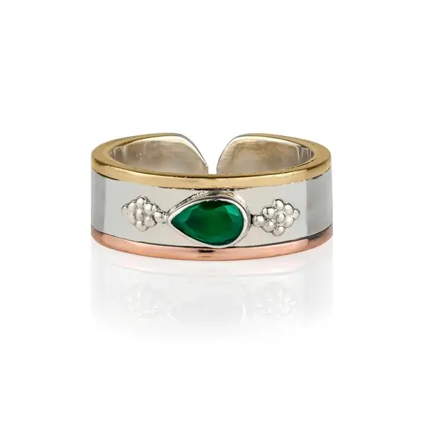 CHARLOTTE'S WEB JEWELLERY Amara Bliss Toe Ring With Green Onyx - Silver/green