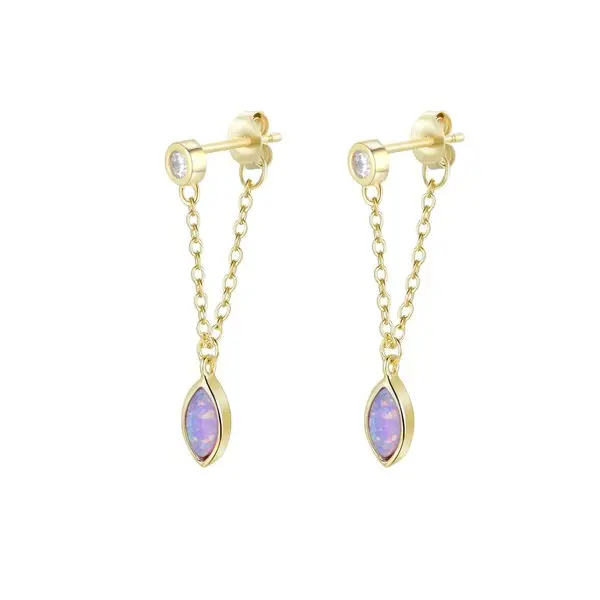 KAMARIA Full Swing Opal Dangle Earrings - Purple