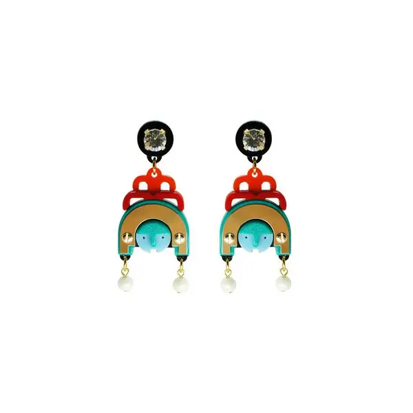 GISSA BICALHO Ixchel Acrylic Handmade Earrings - Green
