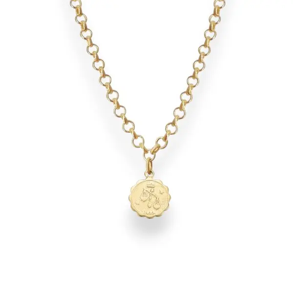 ALEXIE OF ATHENS Libra Zodiac Mini Medallion Chain Necklace - Gold