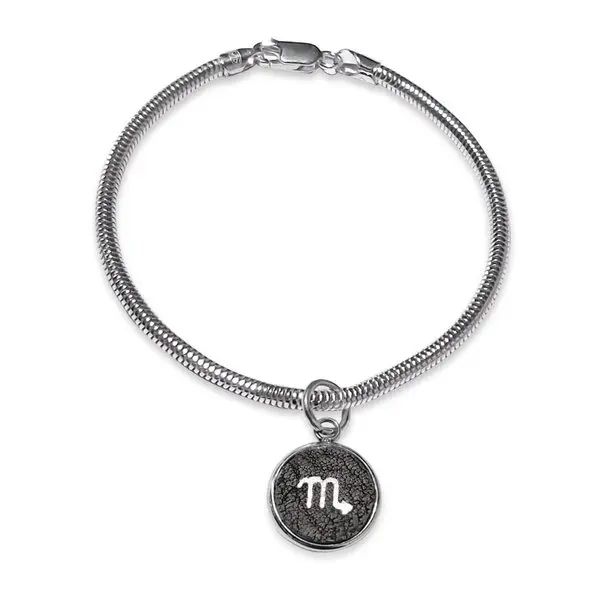 N'DAMUS LONDON Scorpio Zodiac Leather And Sterling Bracelet - Silver