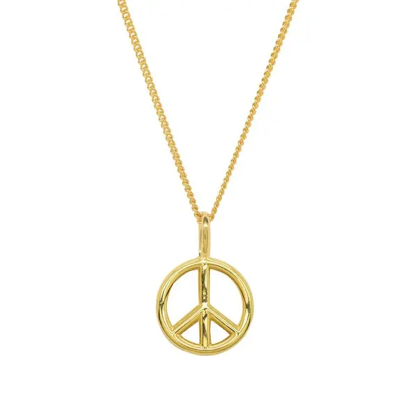 KATIE MULLALLY Peace Sign Charm Necklace - Gold