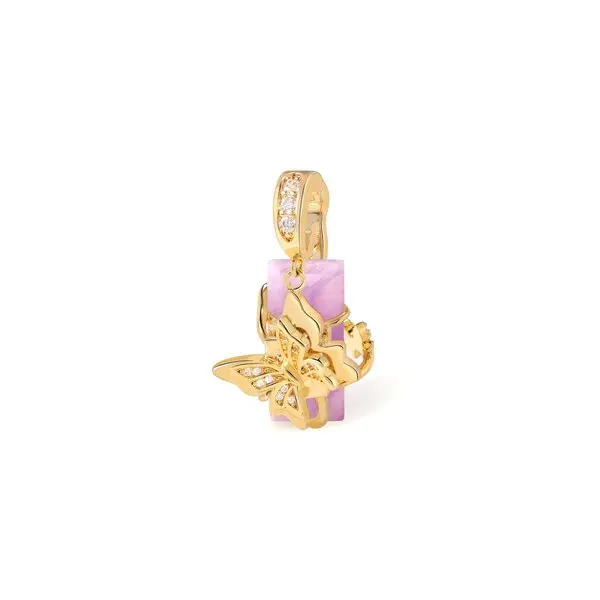 FREQNC ATELIER Twin Butterfly Amethyst Charm - Purple