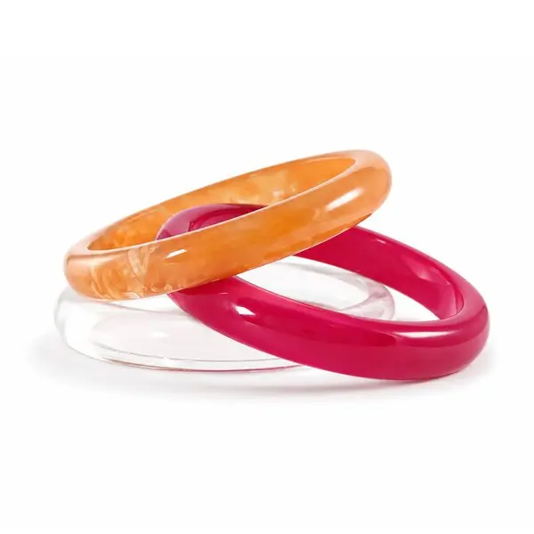 HYE JANE JEWELRY Resin Bangle Set - Pink