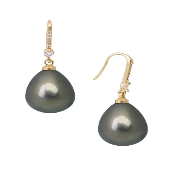 Saachi Pearl Dangle Earrings - Green