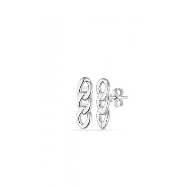 SPERO LONDON Three Chain Sterling Stud Earrings - Silver