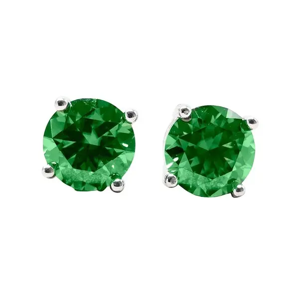 HARFI Emerald Crystal Sterling Silver Earrings - Green/silver