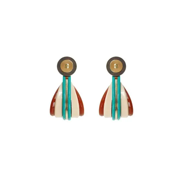 GISSA BICALHO Acrylic Hoop Empire Earrings - Yellow