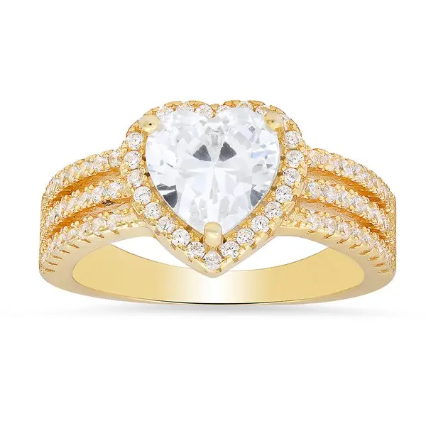 KYLIE HARPER Heart-cut Cz Halo Ring - Gold