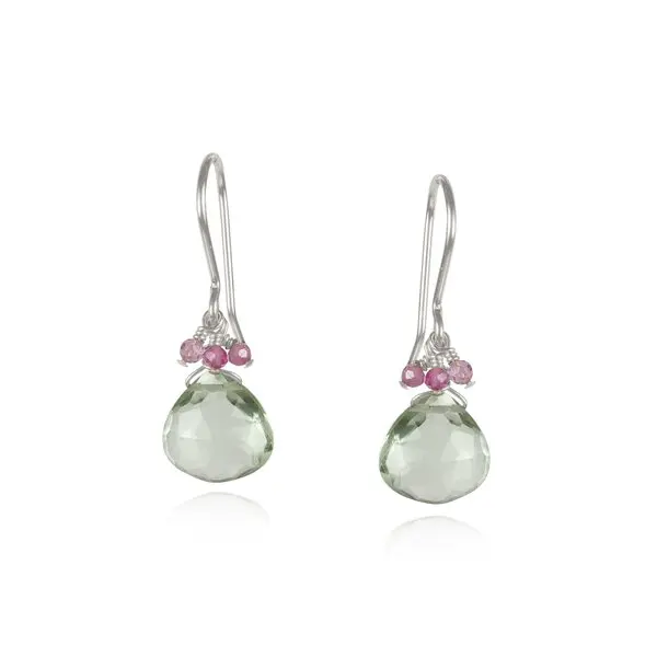 MOUNIR LONDON Green Amethyst And Tourmaline Silver Earrings - Silver/green