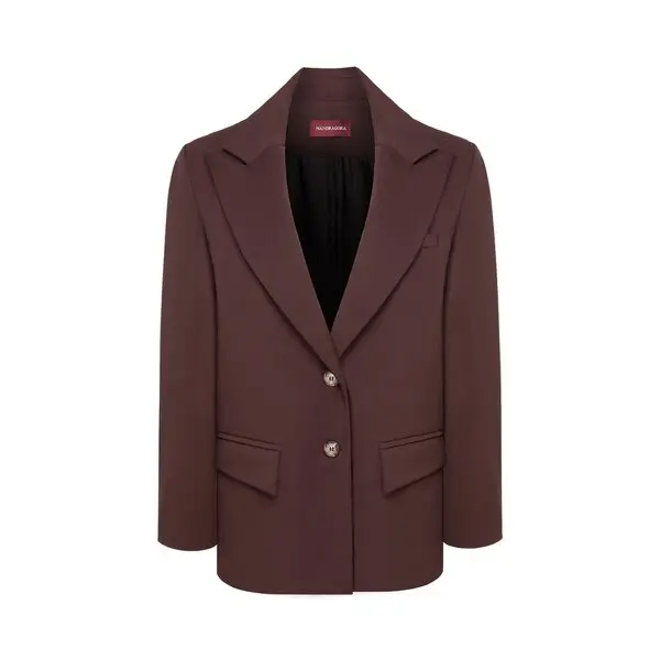 MANDRAGORA Oversized Blazer With Wide Lapels - Brown