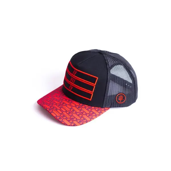 474 CO Patterned Trucker Hat - Black/red
