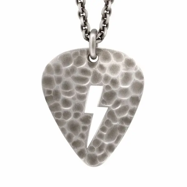 SNAKE BONES Sterling Lightning Bolt Pendant Necklace - Silver