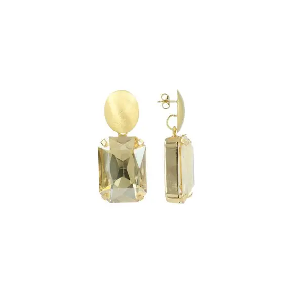 LOTT. GIOIELLI Golden Shadow Rectangle Earrings - Gold