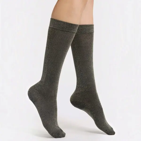HIGH HEEL JUNGLE BY KATHRYN EISMAN Glitterati Tall Socks - Black