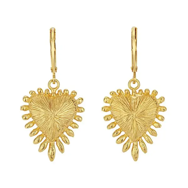 ZOË & MORGAN Heart Rays Dangle Earrings - Gold