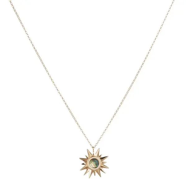 TOOLALLY Sunburst Pendant Abalone - Gray/yellow