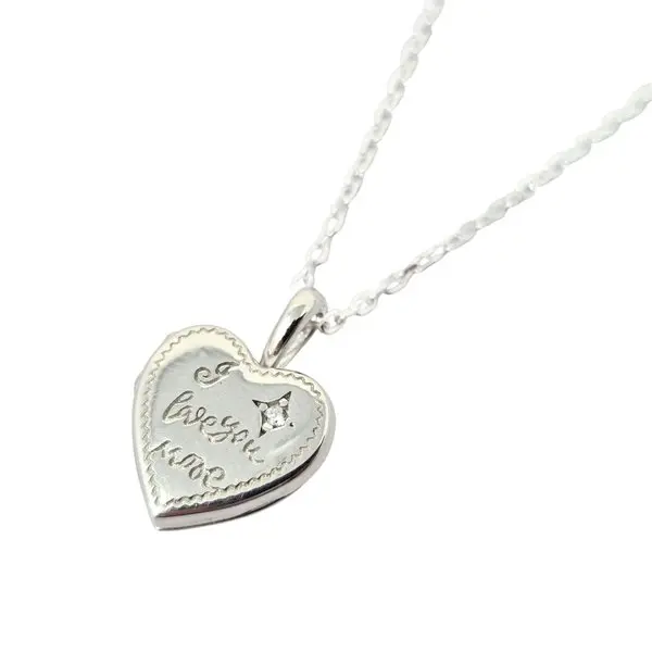HARFI I Love You More Heart Locket Necklace - Silver