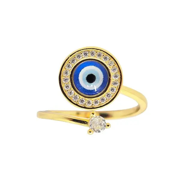 HARFI Evil Eye Fidget Spinner Plated Ring - Gold