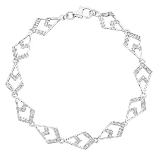 LUCY QUARTERMAINE Sterling And Topaz Tie Link Bracelet - Silver