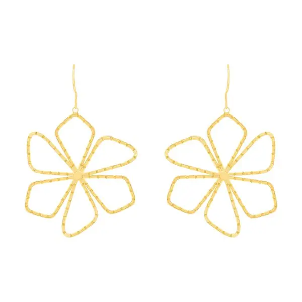 MARCIA MORAN Anthea Flower Drop Earrings - Gold