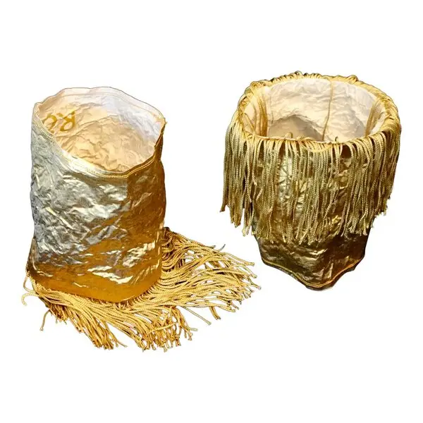 ROMER MILLINERY Morphy Moldable Silk Cuff & Fringe Set Of Two - Gold
