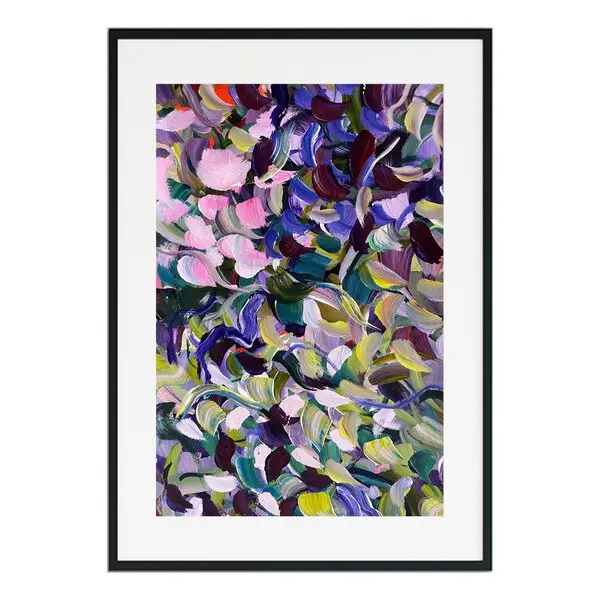 JESSICA SLACK STUDIO Lavender Haze Abstract Floral Print - Purple